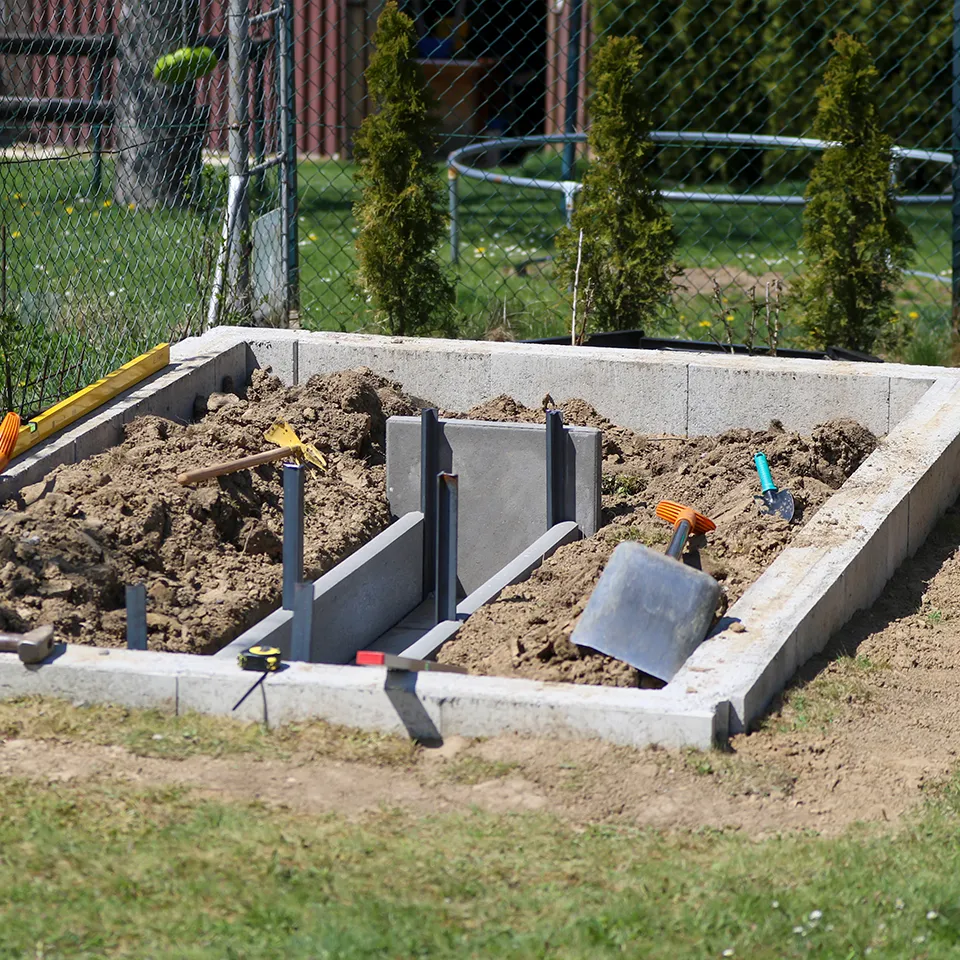 Fundament, sokkel / sokkelsten og sandpude - lad os hjælpe